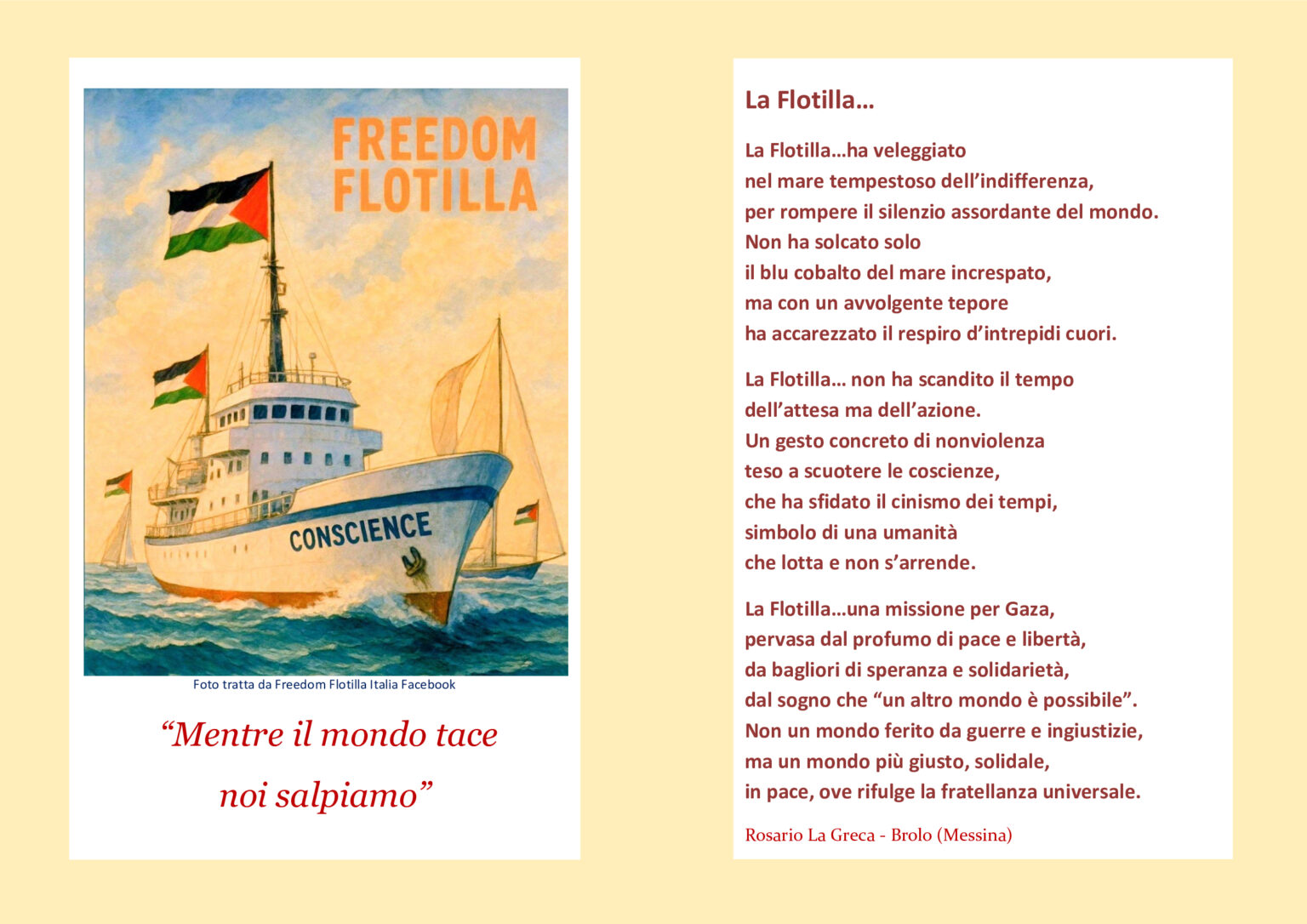 Canicatti Web Notizie -“La Flotilla”, una poesia del poeta brolese ...